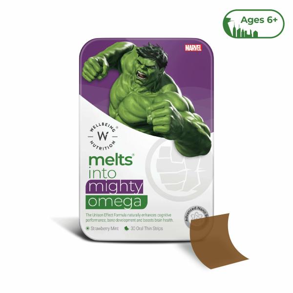 Wellbeing Nutrition Marvel Hulk Melts | Kids Vegan Algae Omega-3(EPA ...