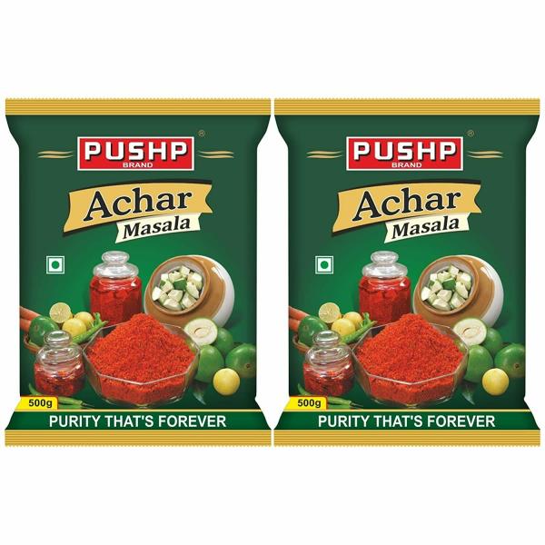 Pushp Brand Achar Masala Pouch (Pack of 1, 500gm Pack) (Pack of 2 ...