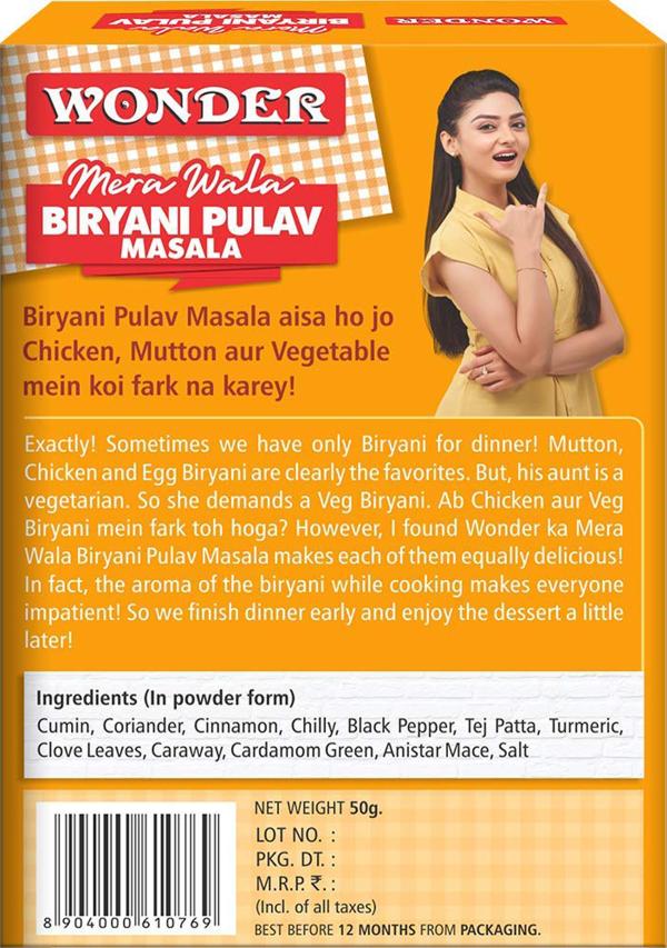Wonder Mera Wala Biryani Pulav Masala Powder, No Preservatives Added ...