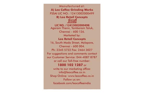 Leo Coffee House Blend Pure Filter Coffee Powder Medium Roast Mild and ...