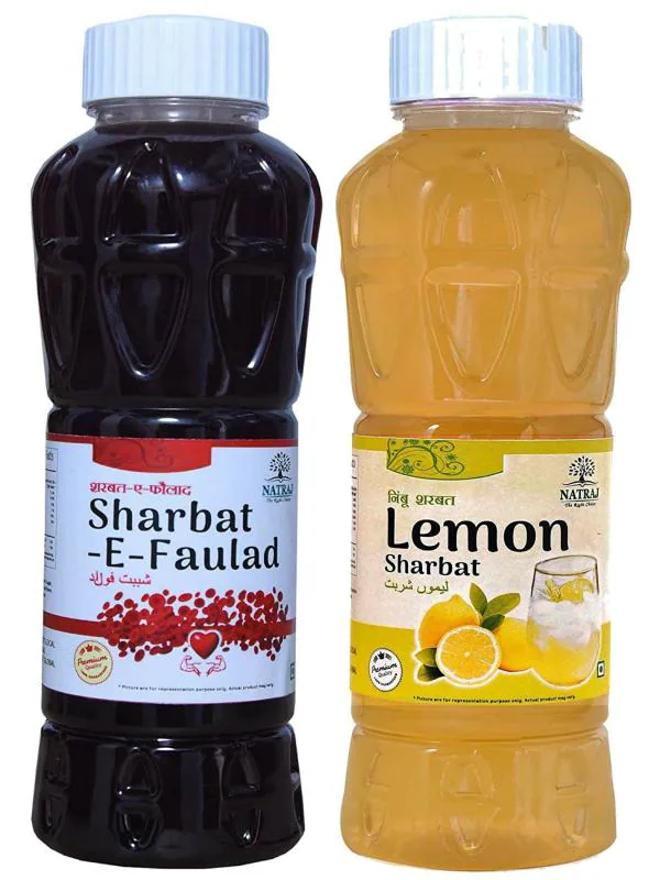 Natraj The Right Choice Sharbat-e-faulad and Lemon Sharbat - (750 X 2 ...