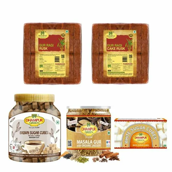 Dhampur Green Breakfast Variety Combo Pack, Brown Sugar Cubes 700g ...