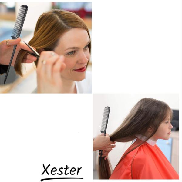 Xester Black Plastic Heat Resistant Teasing Rat Tail Combs (Pack Of 3 ...