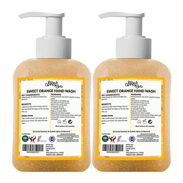 Sweet Orange - Natural Hand Wash (Pack of 2 - 250 ml) - JioMart