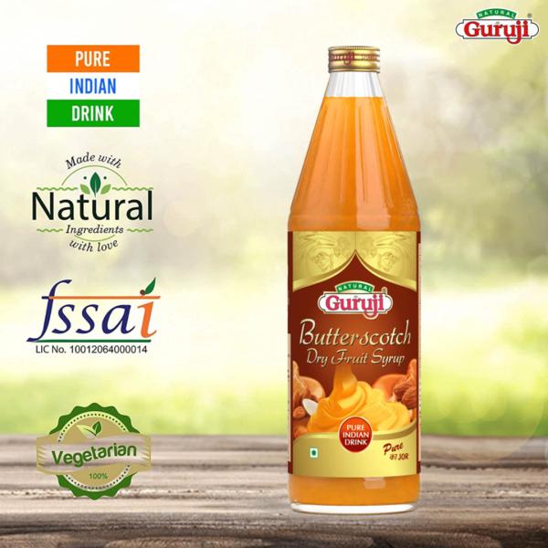 Natural Jai Guruji Kesar & Butterscotch Syrup Each 750ml (Pack of 2 ...