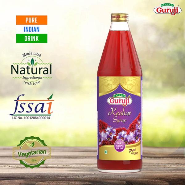 Natural Jai Guruji Kesar & Butterscotch Syrup Each 750ml (Pack of 2 ...