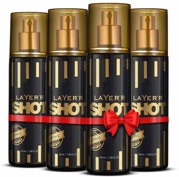LAYERR Shot Gold Perfume Iconic Body Deodorant Spray for Men 50 ml ...
