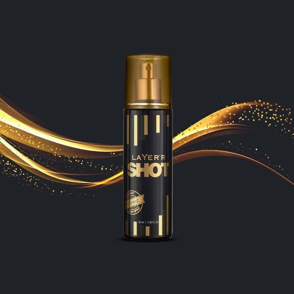 LAYERR Shot Gold Perfume Iconic Body Deodorant Spray for Men 50 ml ...