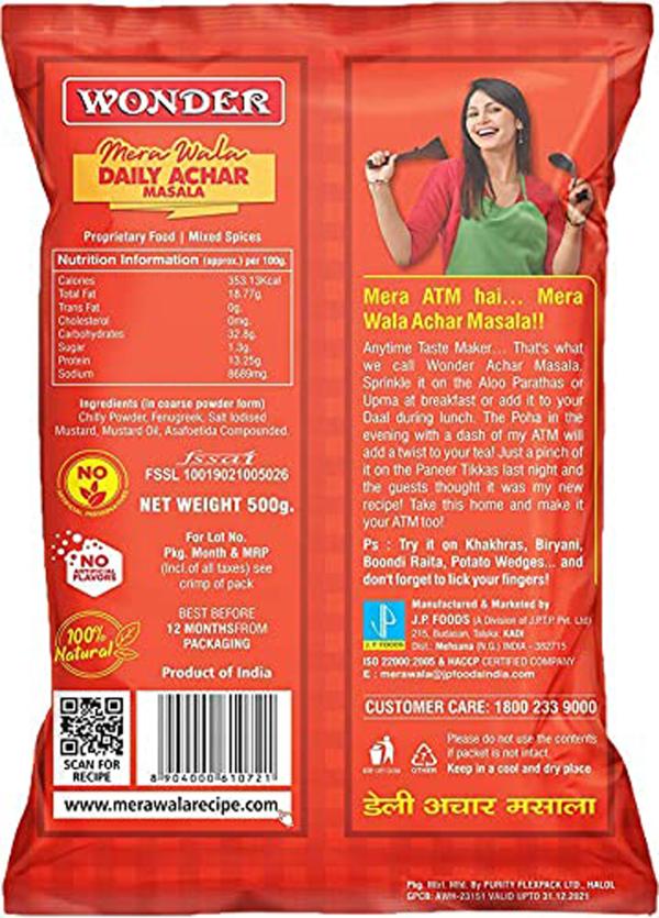 Wonder Mera Wala Daily Achar (Pickle) Masala Powder, Mango Achar Masala ...