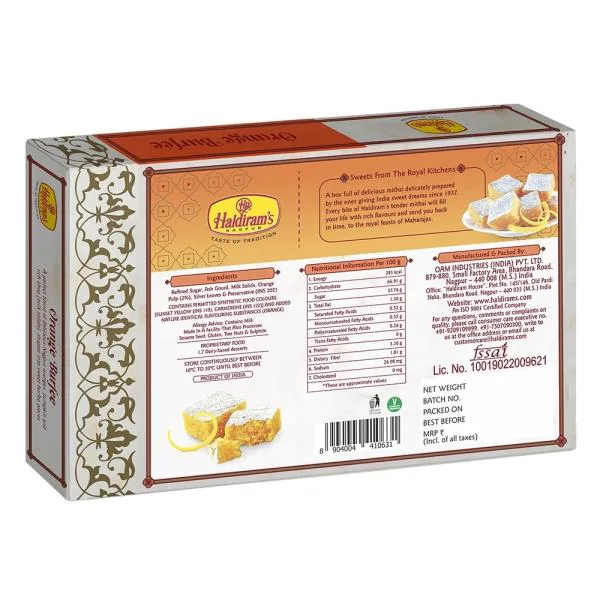 Haldiram's Nagpur Kaju Katli 250 gm, Orange Burfee 250Grams, Moong Dal ...
