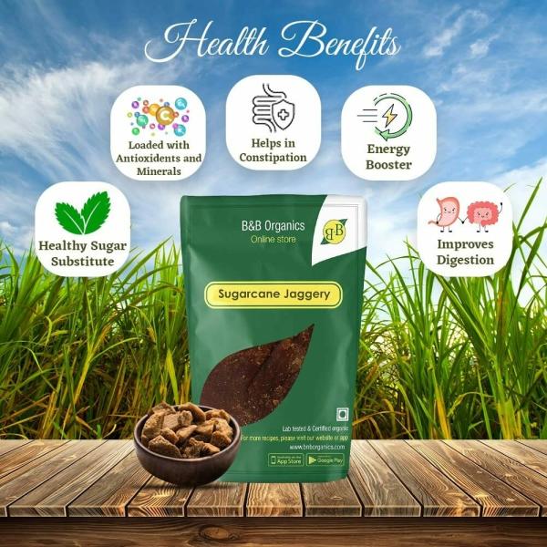 B&B Organics Sugarcane Block Jaggery / Vellam / Gur (No Artificial ...