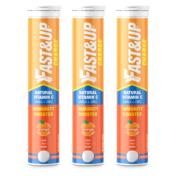 Fast&Up Charge Natural Vitamin C & Zinc Effervescent Tablets with Amla ...
