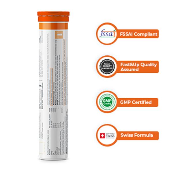 Fast&Up Charge Natural Vitamin C & Zinc Effervescent Tablets with Amla ...