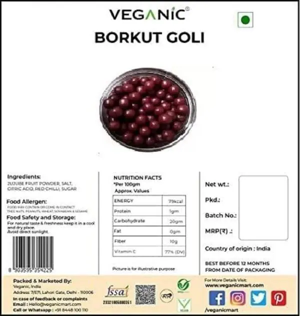 Veganic Tasty Chatpati Mini Churan Goli | Ber Goli | Borkut Goli | BOR ...