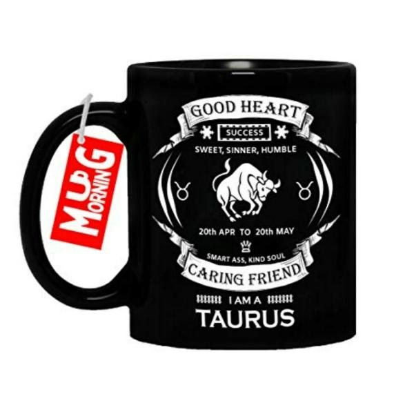 Mug Morning Taurus Mug (Black) Taurus Coffee Mug - JioMart