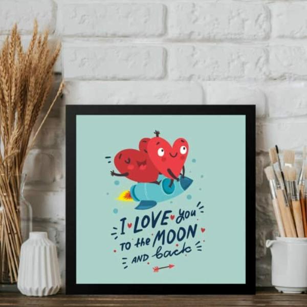 Gathari Framed Painting/Posters for Room Decoration I Love You to the ...