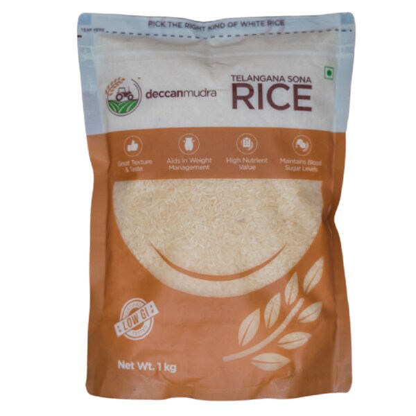 deccanmudra Telangana Sona Rice | LOW GI Rice | 3pack*1kg - JioMart
