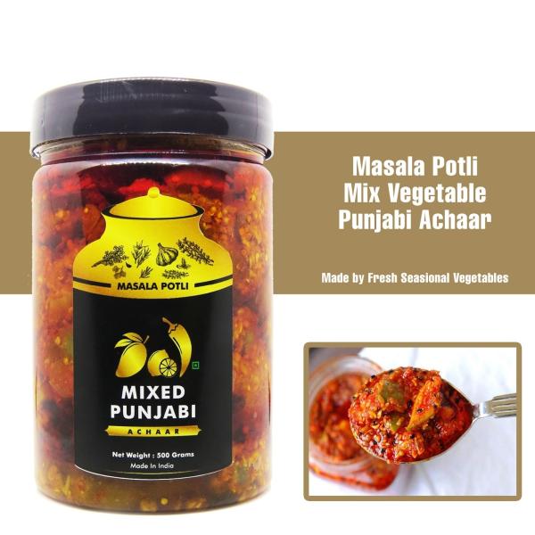 Masala Potli Homemade Punjabi Mixed Pickle & Spoon | GRADE 1 MUSTARD ...