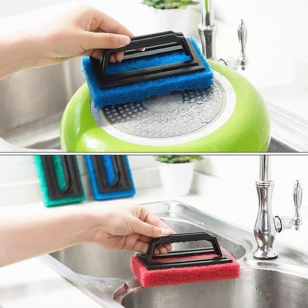 Tile Cleaning Multipurpose Scrubber Brush with Handle and , MultiColour ...