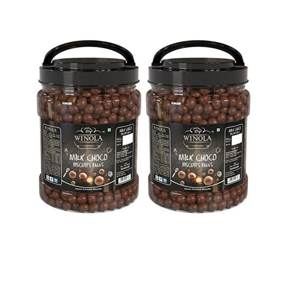 Winola Milk Choco Biscuit Balls- Chocolate Munchies, (1 kg) Pack of 2 Jar - JioMart