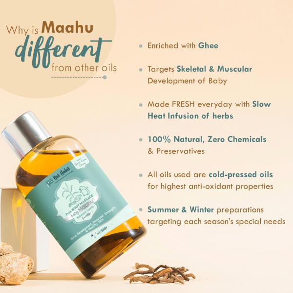 Nat Habit WINTER Baby Maahu, Body Massage Oil | Made of Cow Ghee, Cold ...