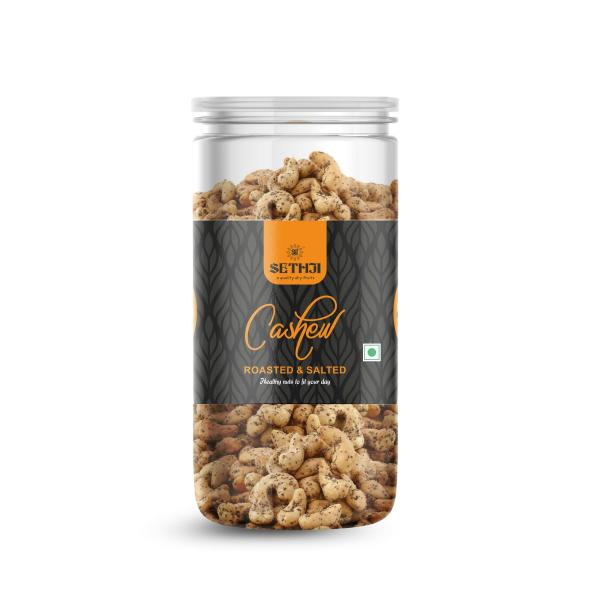 SETHJI Dry Oven Roasted & Salted Black Pepper Masala Cashew Nuts | Masala Kaju Roasted, 500g Jar ...