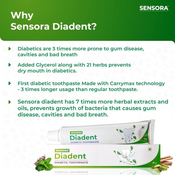 SENSORA Diadent Toothpaste For Diabetic People For Complete Oral Care ...