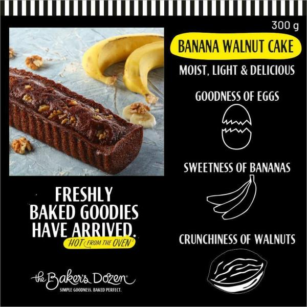 The Baker's Dozen BANANA WALNUT CAKE - 150 g 100% WHOLEWHEAT - JioMart
