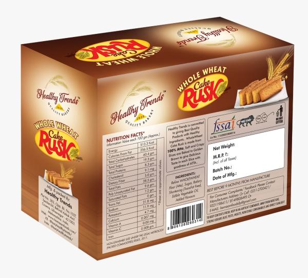 HEALTHY TRENDS ATTA CAKE RUSK - PACK OF 4 - 1300 Grams - NO MAIDA, ONLY ...