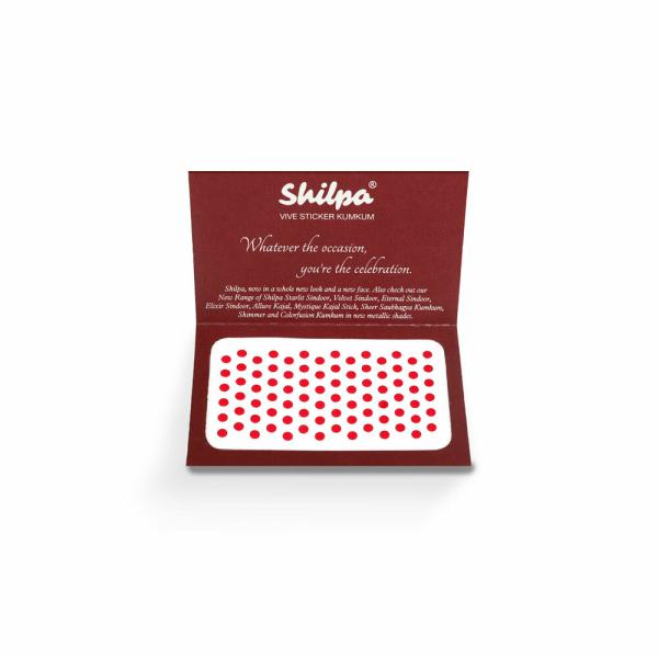 Shilpa Vive Sticker Kumkum (Box Contains 15 Packs) (08, Red) - JioMart