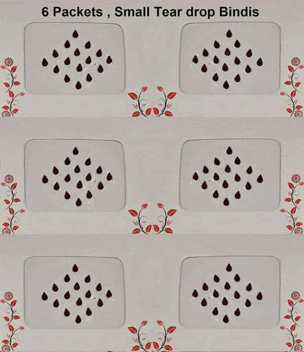 Vama Fashions Tear Drop Small Velvet Tilak Bindi For Women Maroon ...