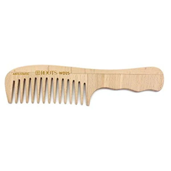 Roots - Wooden Hair Comb - Wide Tooth Comb - Comb With Handle (Pack of ...