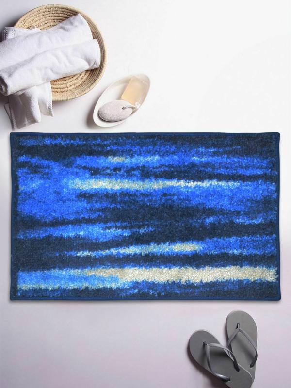 BIANCA super dry blue/grey Digital-Print Bath Rug-1pc Medium abstract ...