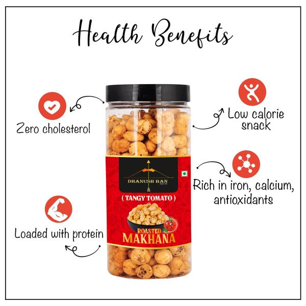 Dhanush Baan Roasted Tangy Tomato Flavored Makhana Fox Nut 200 g Crispy ...