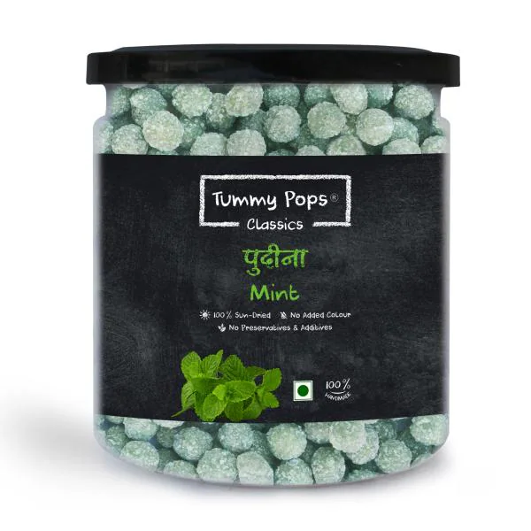 Tummy Pops (300 GMS) Jar Pudina Goli Pachak Vati Mint Candy After Meal ...