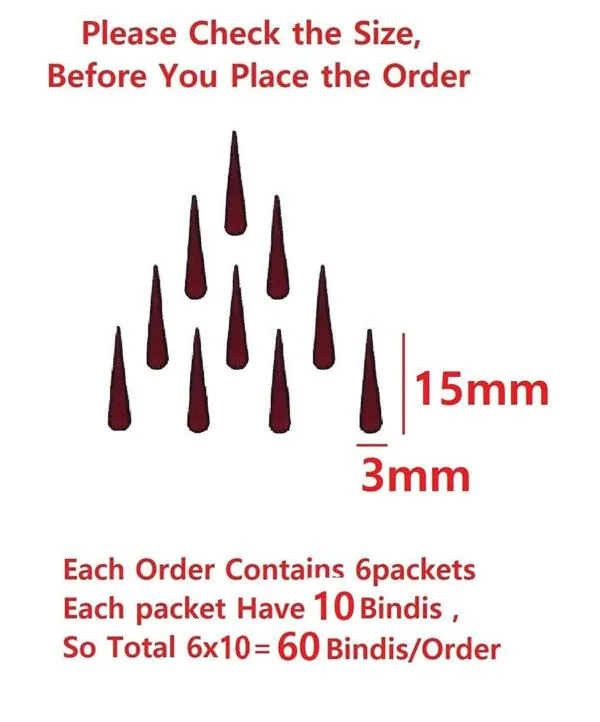 Vama Fashions Large Size Tilak Bindis Maroon Velvet Kumkum Bindi For ...