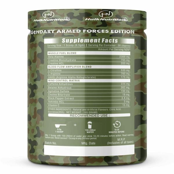 Hulk Nutrition Hard Core Pre-Workout With Gallon(Cola,195gm) - JioMart