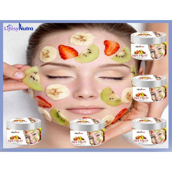 Lifesy Nutra Glow Mix Fruit Facial Kit for Men and Women (60g, Pack of ...