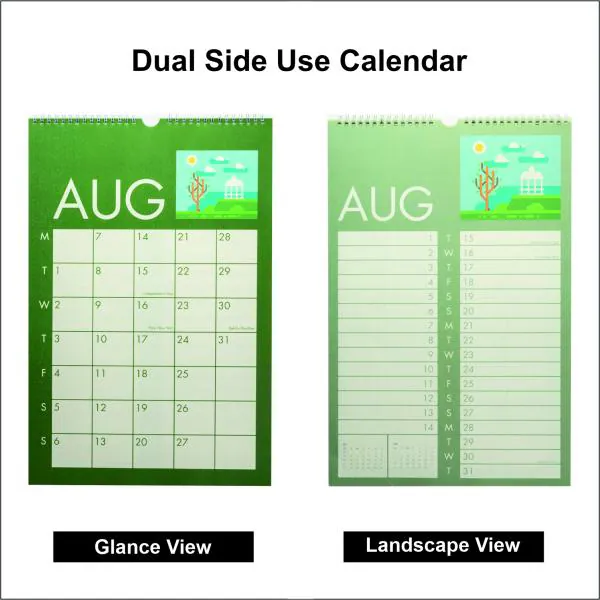 Comma Wall Calendar 2023 | 11.5 x 17.25 inch | 2-in-1 Glance and Landscape Design - JioMart