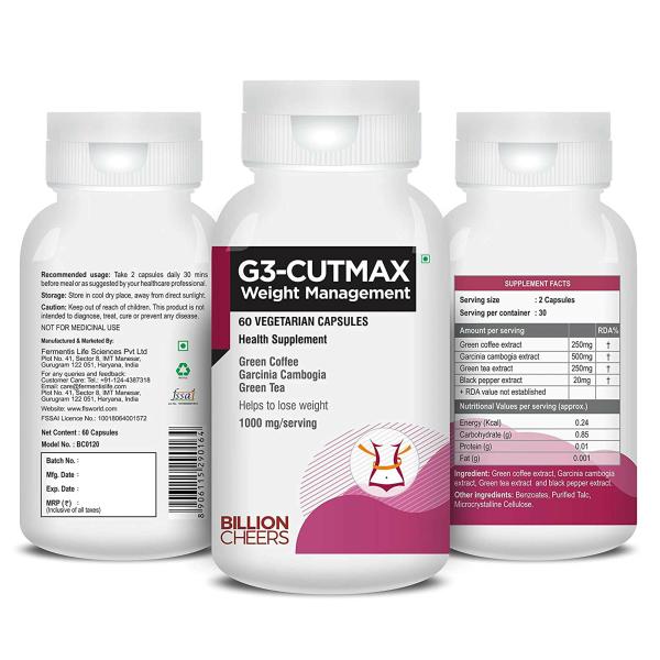 Billioncheers G3 Cutmax Advance Fat Burner Capsules - 60 Capsules - JioMart