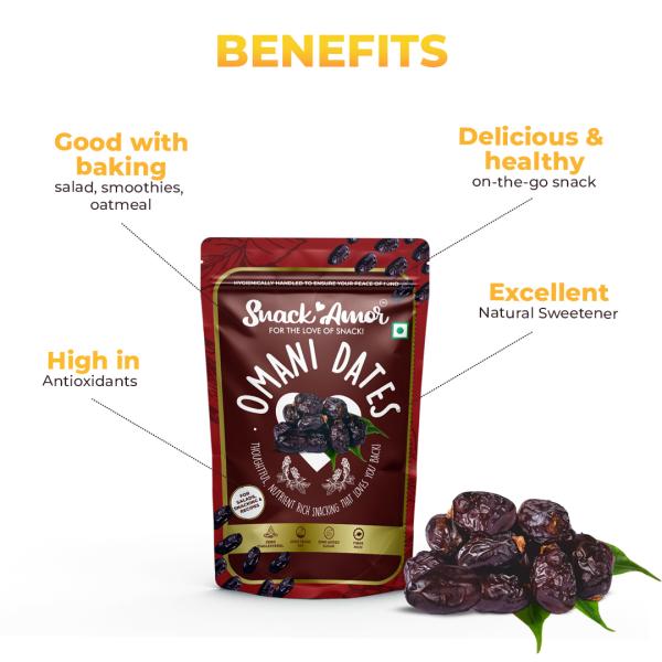 SnackAmor Combo Pack of International Omani Dates, Dried Blueberry ...