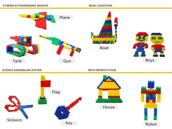 Tassino Plastic Small Bullets Kids Educational Construction Building ...