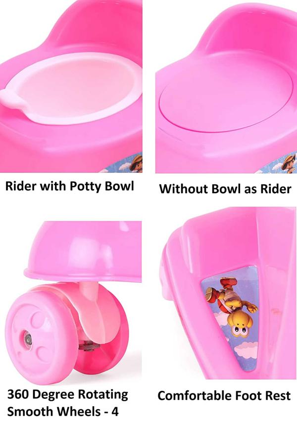 Goyal's Rabbit Style Baby Potty Seat Cum Rider with Wheel and Removable ...