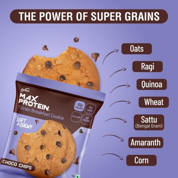 Max Protein Cookies Choco Chips (Pack of 12), 660g - JioMart