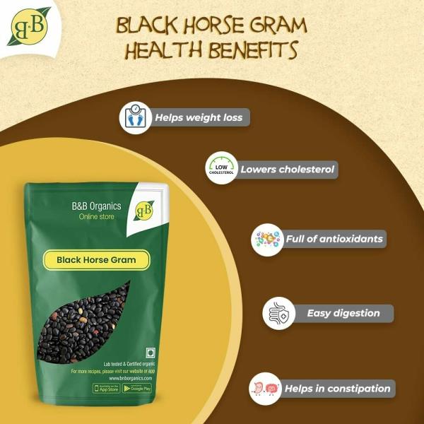 B&B Organics Black Horse Gram / Kulthi / Kollu / Vulavalu / Horse Gram ...