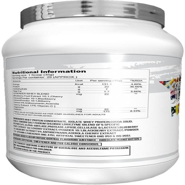 ABSOLUTE NUTRITION Legender Alpha Series Whey Protein (1 kg, Chocolate ...