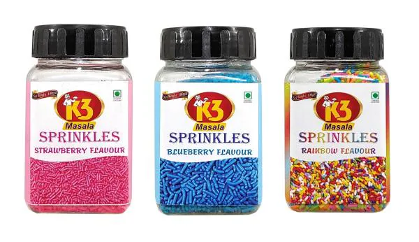 K3 Masala Strawberry ,BlueBerry and Rainbow Flavour Sprinkles ...