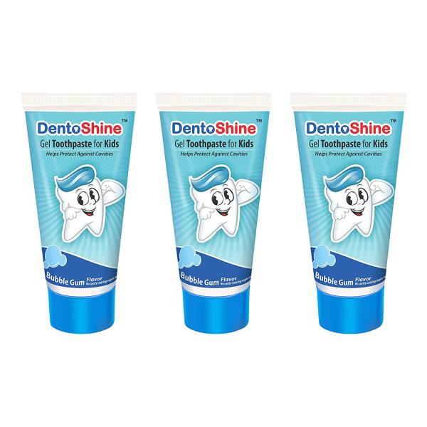 DentoShine Gel toothpaste for Kids Bubble Gum, Pack of 3 (80 g each ...
