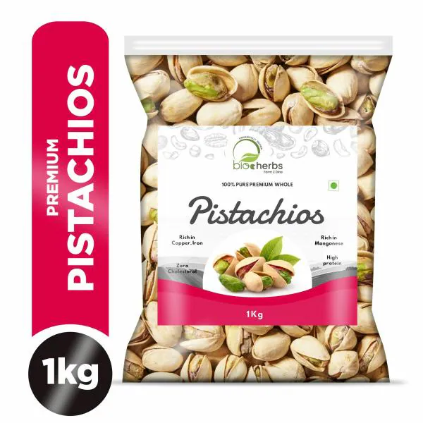 Bioherbs 100% Natural International Premium Roasted and Salted California Pistachios 1kg - JioMart