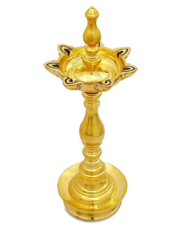 DMI Gold Metal 7 Faced Antique Brass Samai with Kalas Design at Centre ...